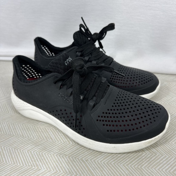 CROCS | Shoes | Crocs Literide Pacer Sneakers 25234 Womens 7 Black Lace ...